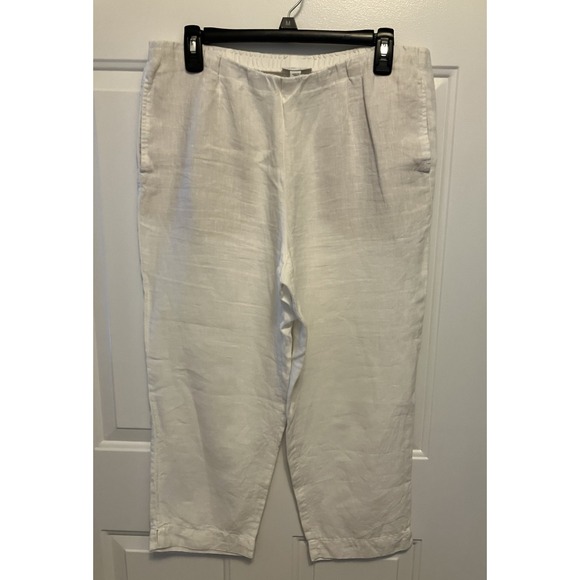 J. Jill | Pants & Jumpsuits | J Jill Love Linen Crop Linen Pants Beige ...